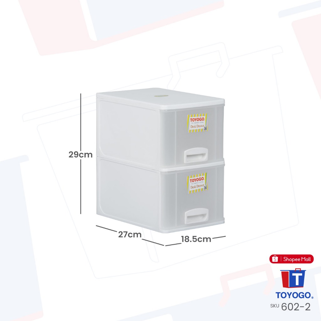 TOYOGO 2-Tier Compact Storage Drawer – Stackable & Space-Saving ...