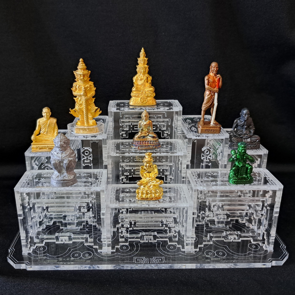 Acrylic Laser Engraved Amulet Display Stand Altar For Thai Amulets ...