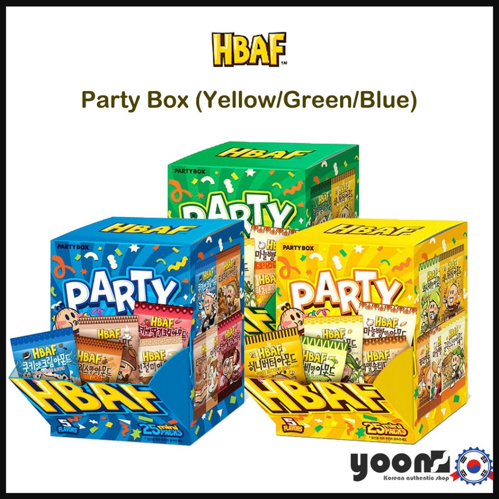 [HBAF] Party BOX Seasoned Almond Bestseller korean snack 25p (Yellow ...