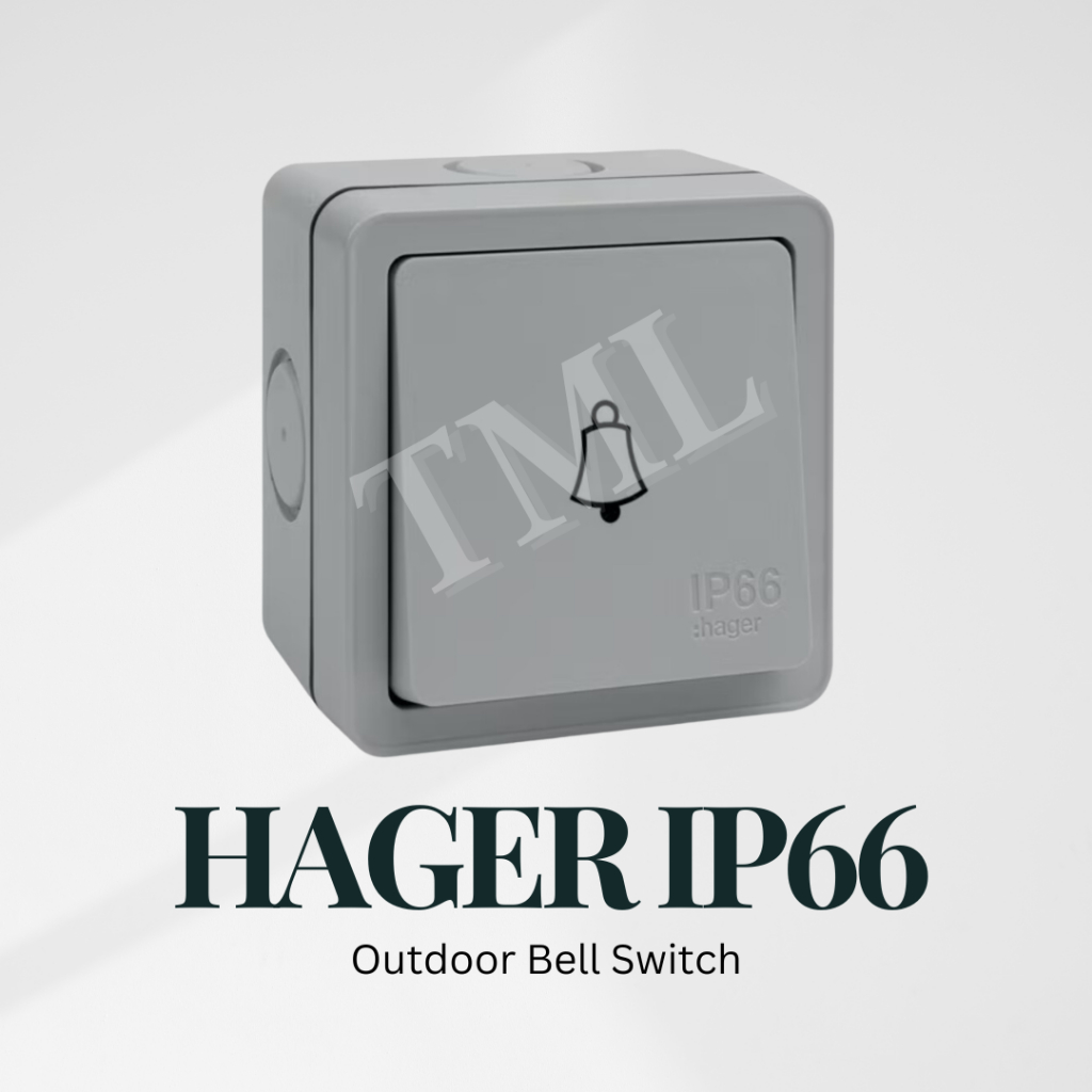 Hager Outdoor Weatherproof IP66 Door Bell Switch 10A Waterproof ...
