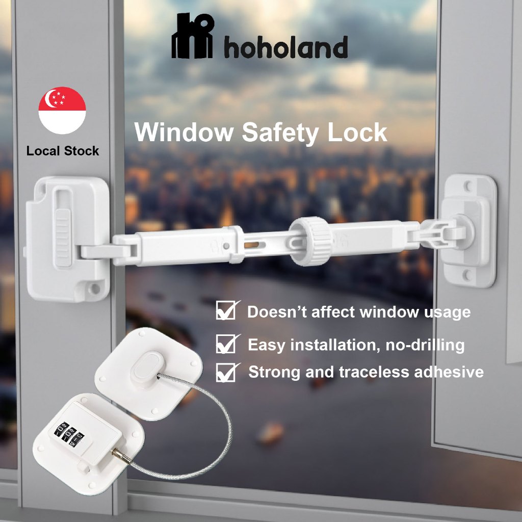 Hoholand Baby Window Restrictor Lock Child Safety No Drilling Sliding ...