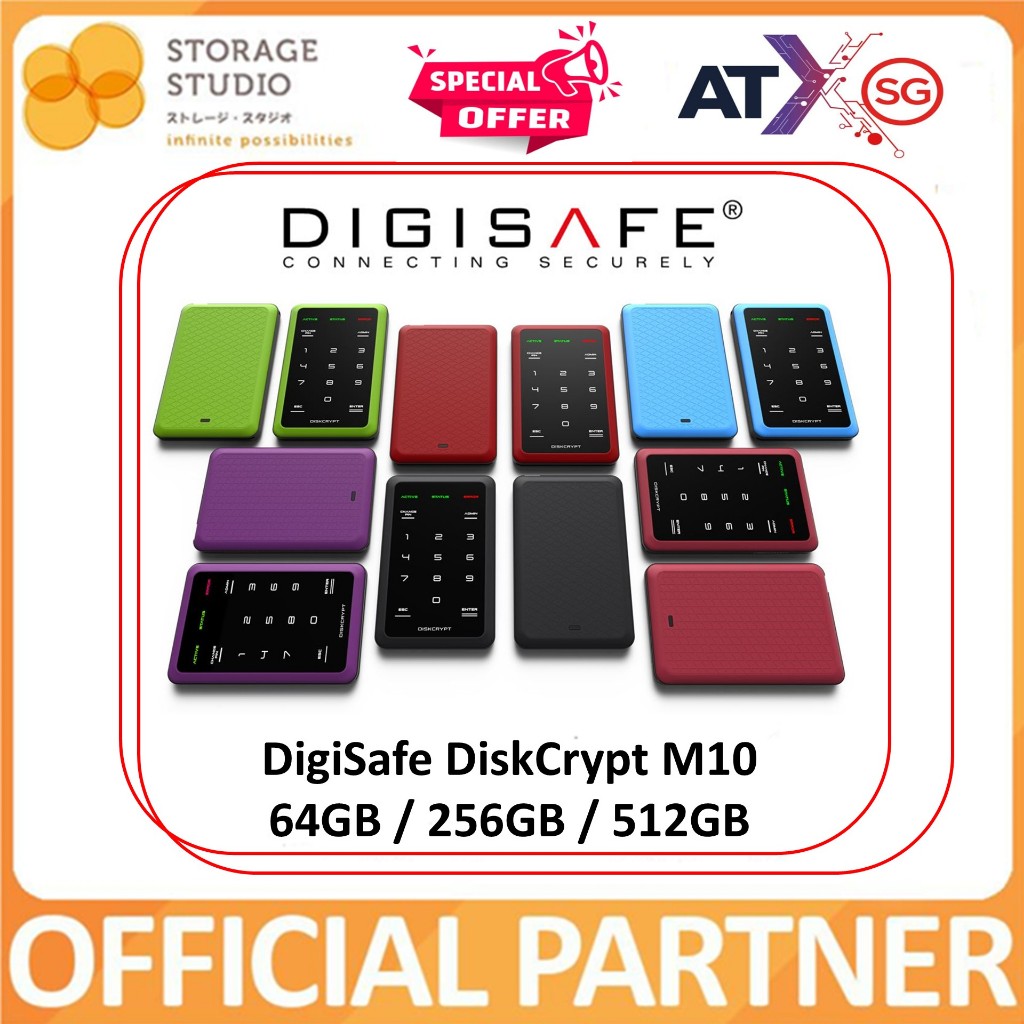 DIGISAFE DiskCrypt M10, 64GB / 256GB / 512GB. Singapore Local 1 Year ...