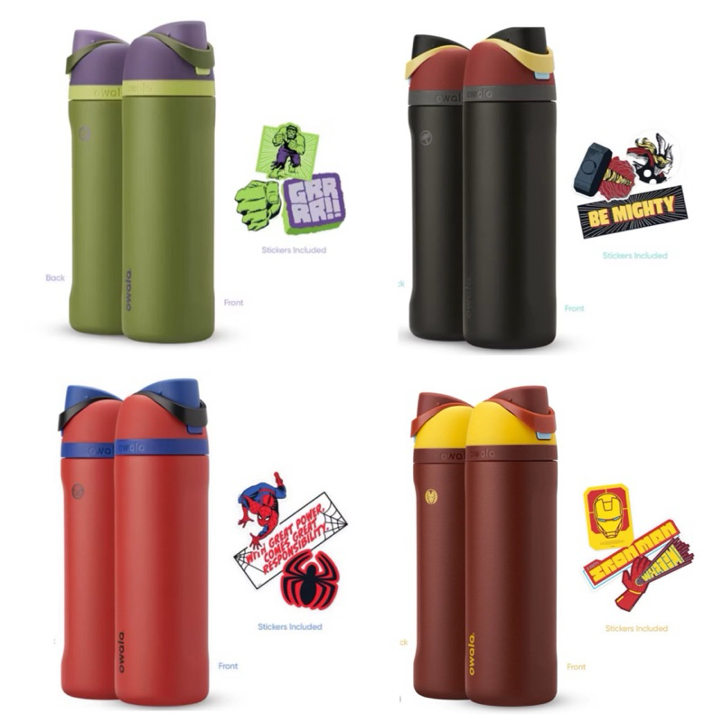 OWALA freesip 24oz stainless steel bottle Marvel HULK Ironman spidermam ...