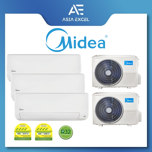 MIDEA ALL EASY PRO SP SERIES 9K / 12K / 18K / 24K BTU R32 INVERTER SYSTEM 3 AIR CON | Shopee ...