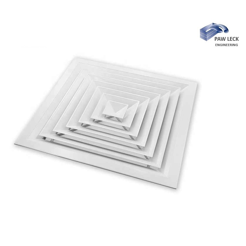Aluminum 4 Way Diffuser with Collar Radial Fan Damper Size with Box ...