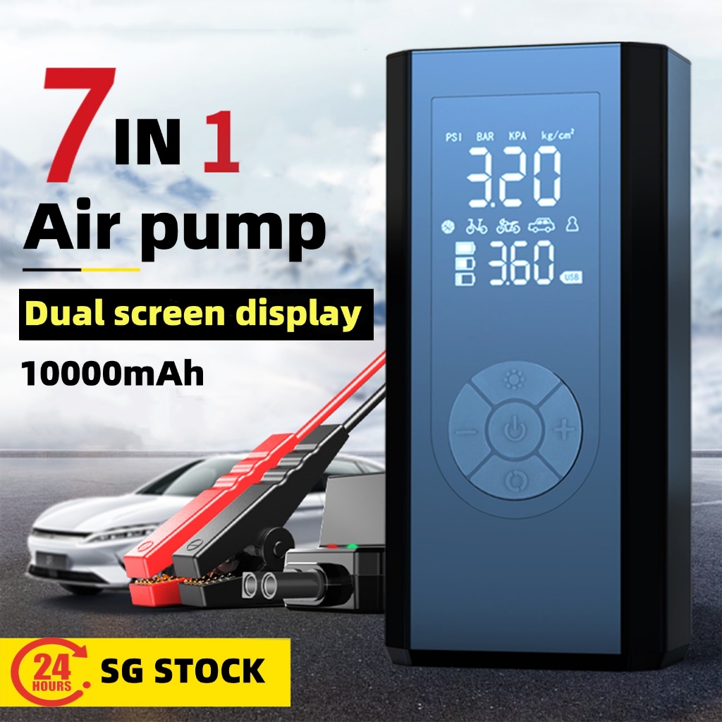 SG STOCK | Portable Electric Air Inflator 10000mAh Rechargeable ...