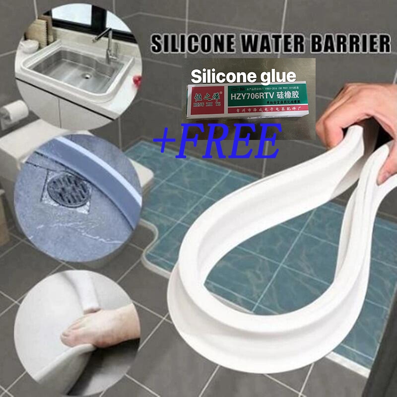 Bathroom Shower Water Blocking Water Barrier Strip Flexible kitchen ...