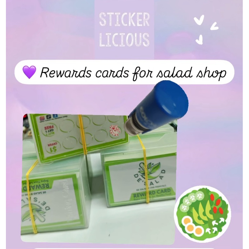💜 Custom Loyalty Stamp Cards with Chop - 200pc - your own artwork logo ...