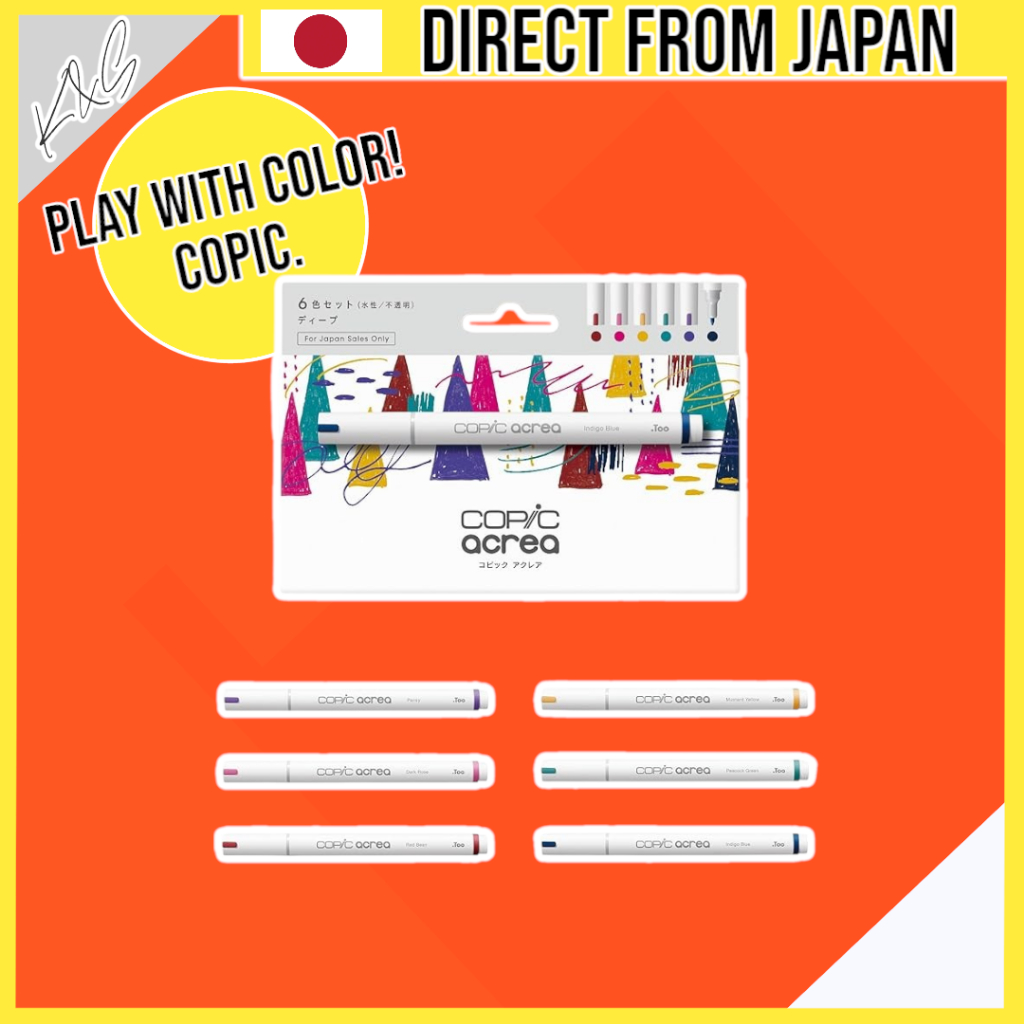 Copic Acrylea Water-Based Marker Pen Set (Deep, Vivid, Light, Neutral ...