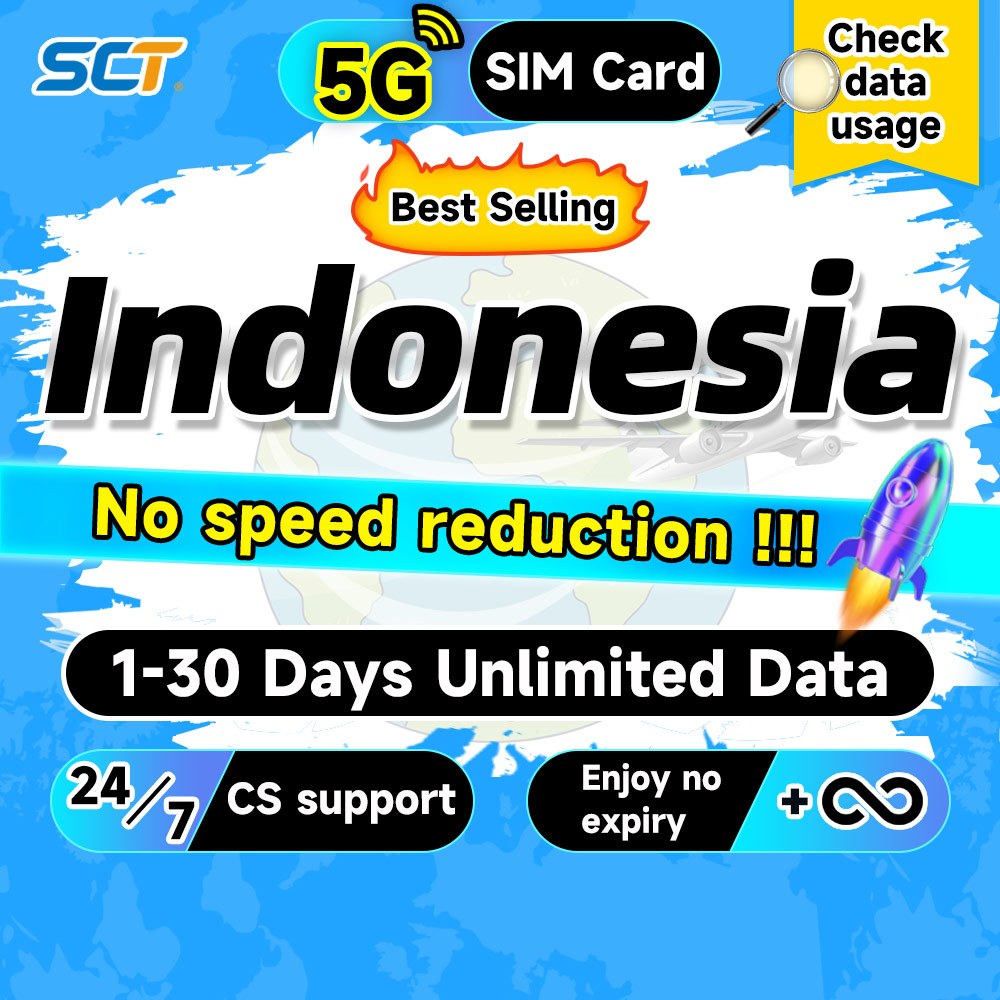 Wefly Indonesia SIM card 1-30 days Daily 500MB-3GB Unlimited 4G data High speed Data Bali SIM ...
