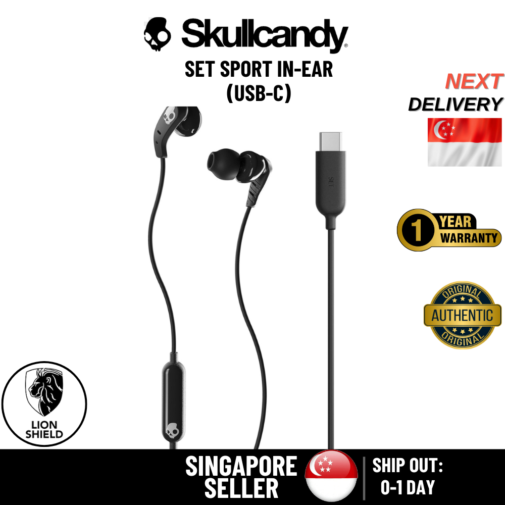 (SG) Skullcandy Set Sport In-Ear Wired Earbuds USB-C Earphones Earpiece ...