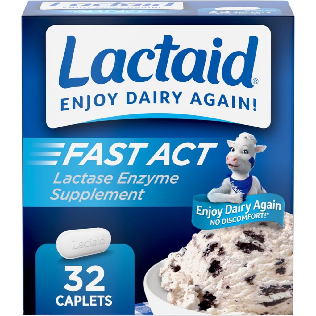 Lactaid Lactose Intolerance Relief Caplets with Lactase Enzyme ...