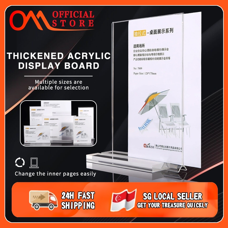 [SG Stock]A4 / A5 Acrylic Double-sided Transparent Display Board Super ...