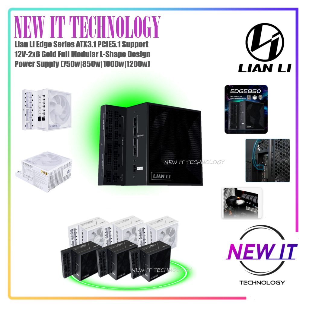 Lian Li Edge Series ATX 3.1 PCIE 5.1 Support 12V-2x6 Connector 80 PLUS ...