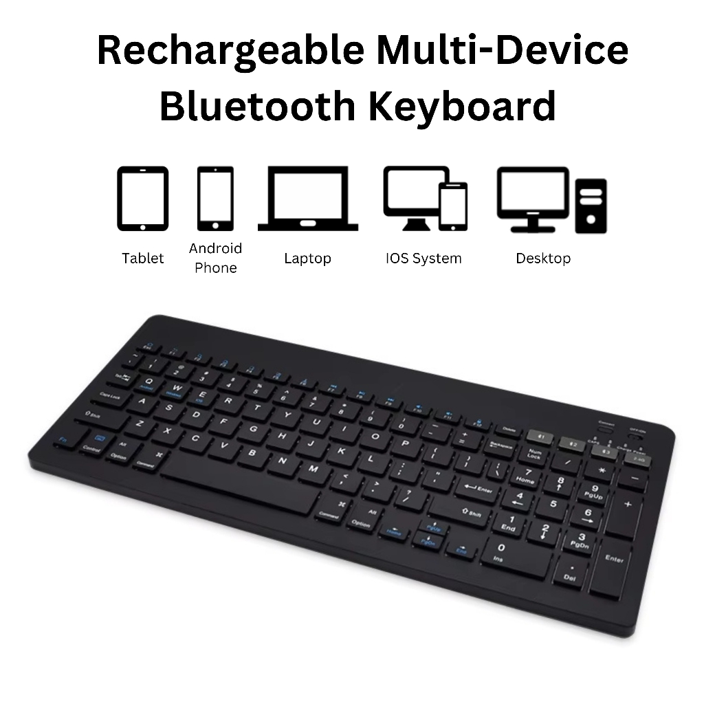 Rechargeable Multi-Device Bluetooth Keyboard Ipad Iphone Windows ...