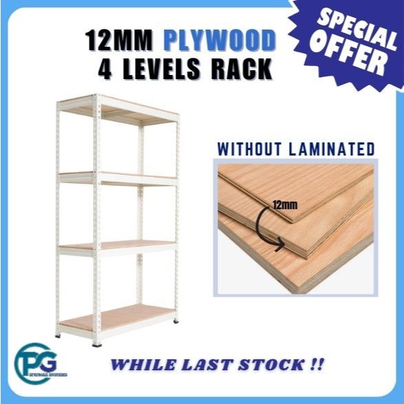 [SPECIAL PROMO] 12mm Plywood 4 Levels Boltless Storage Rack *While last ...