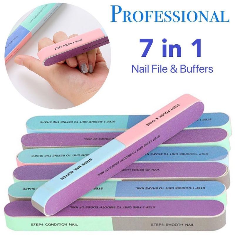 Seven- Sided Nail Buffer Nail Polish Nail File Polishing Nail Block ...
