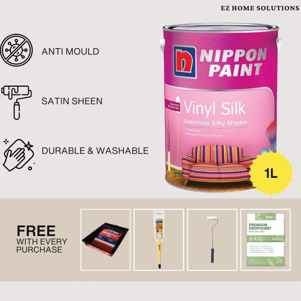[ FREE PAINTING KIT ] Nippon Paint Vinyl Silk: Premium Silk Finish ...