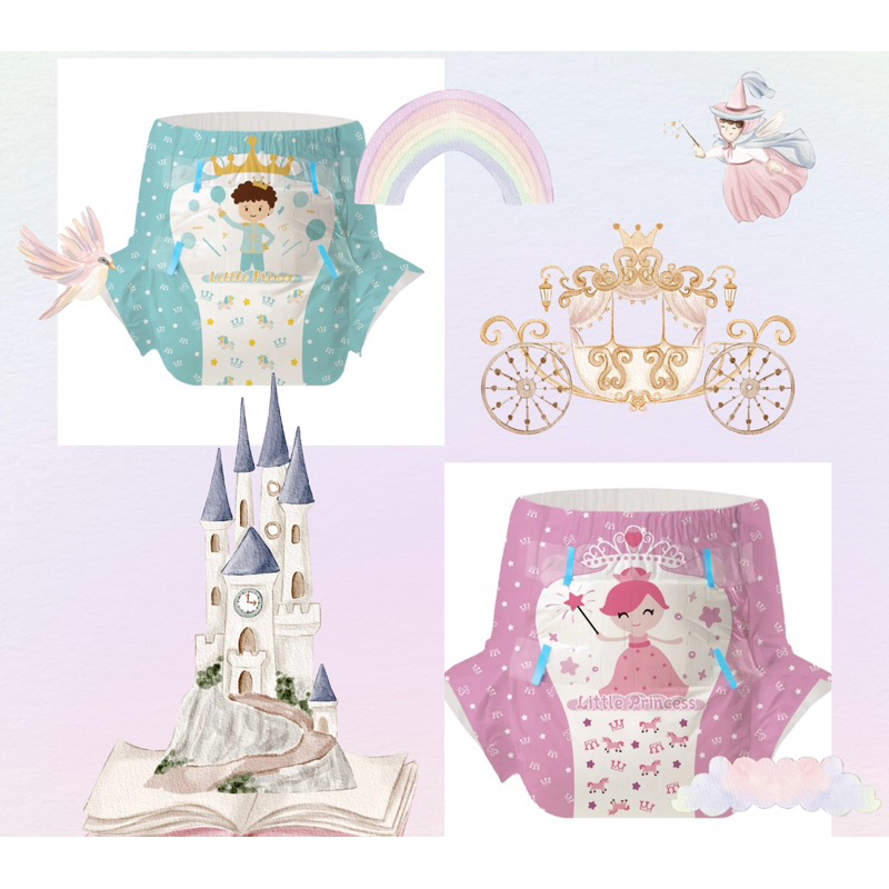 Abdl adult diaper adorable Prince Princess | Shopee Singapore