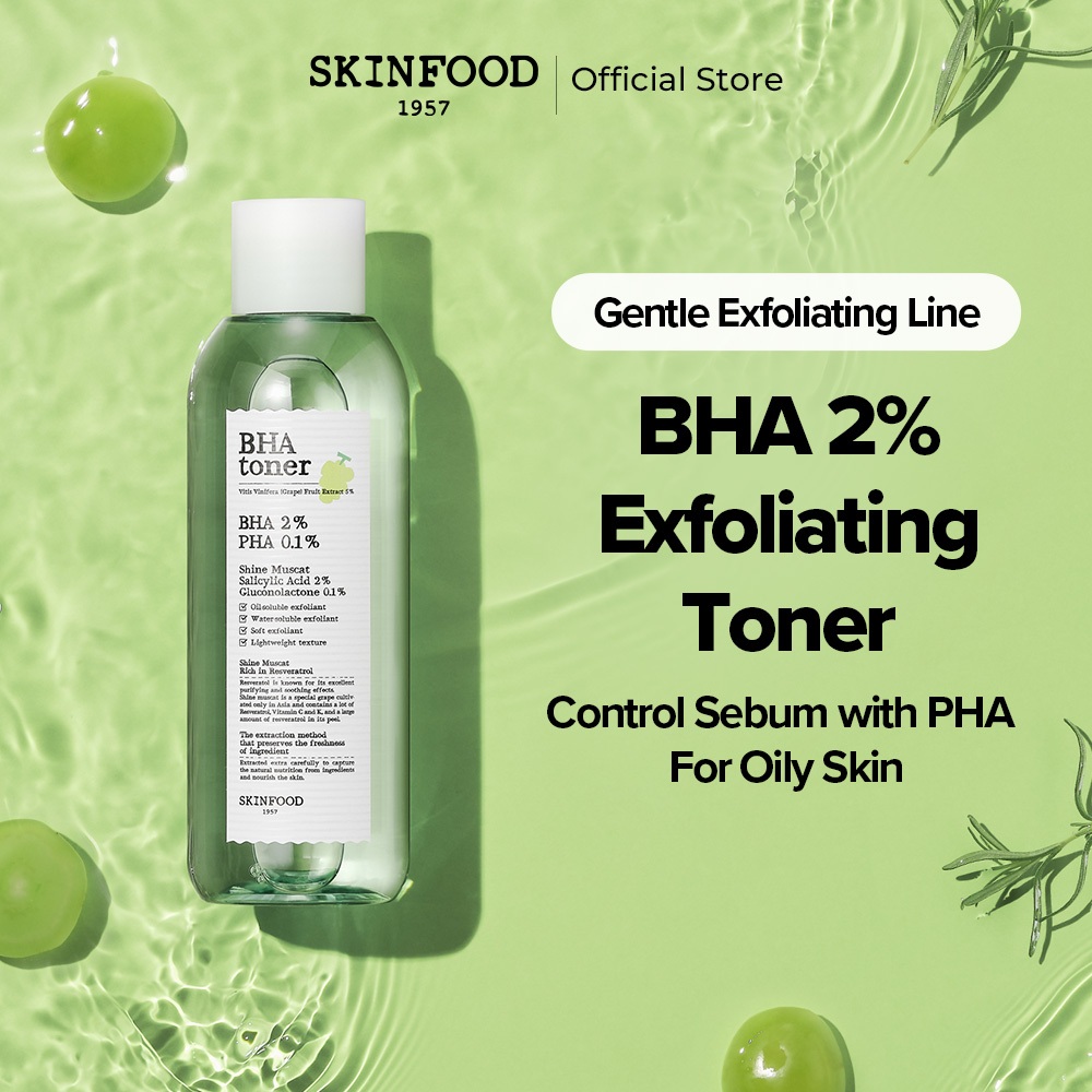 [SKINFOOD Official] Shine Muscat BHA Toner 200ml / Gentle Exfoliating ...