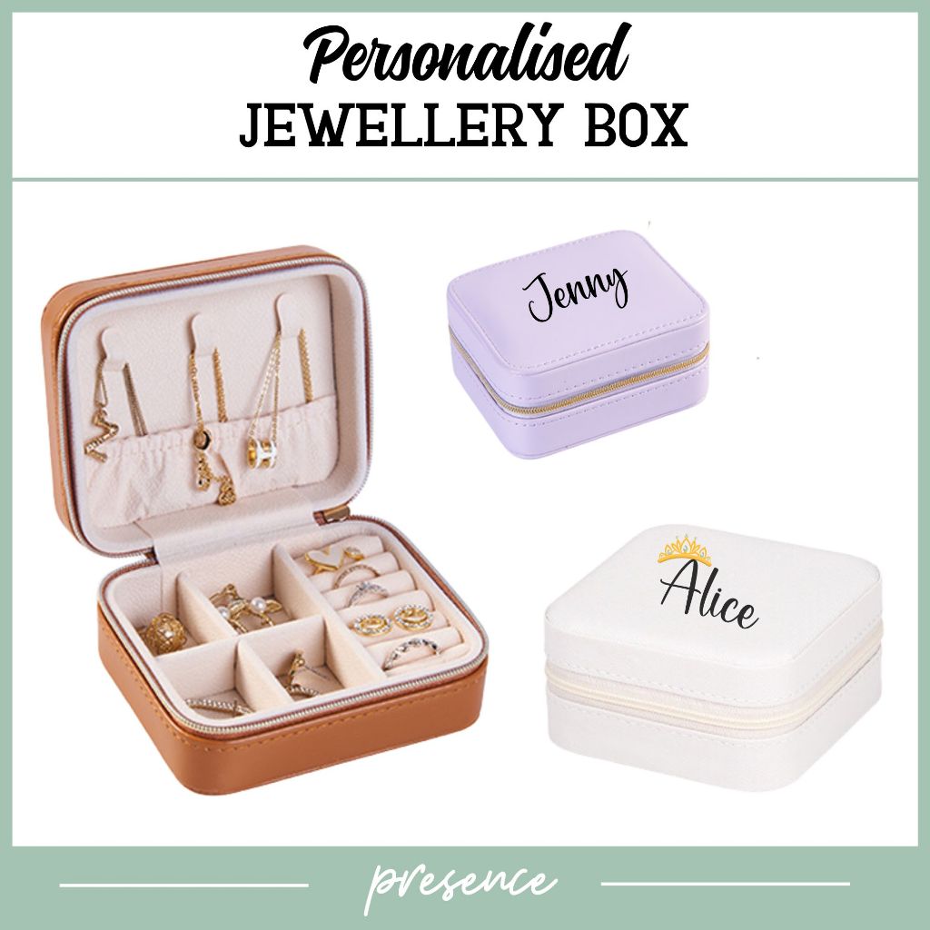 Personalised Name Travel Jewellery Box | Customised Accessories Box ...