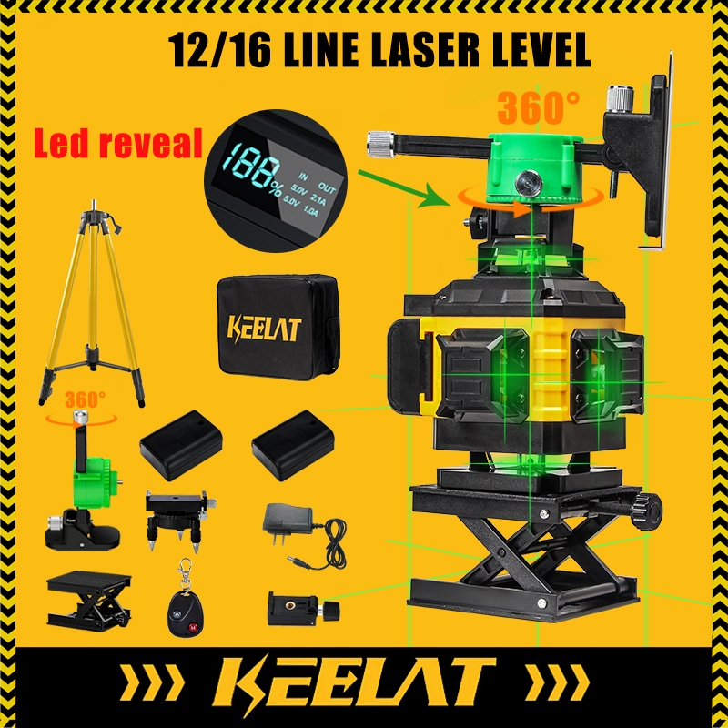 KEELAT 12/16 Lines Adjustable Laser Level for Construction Lazer ...