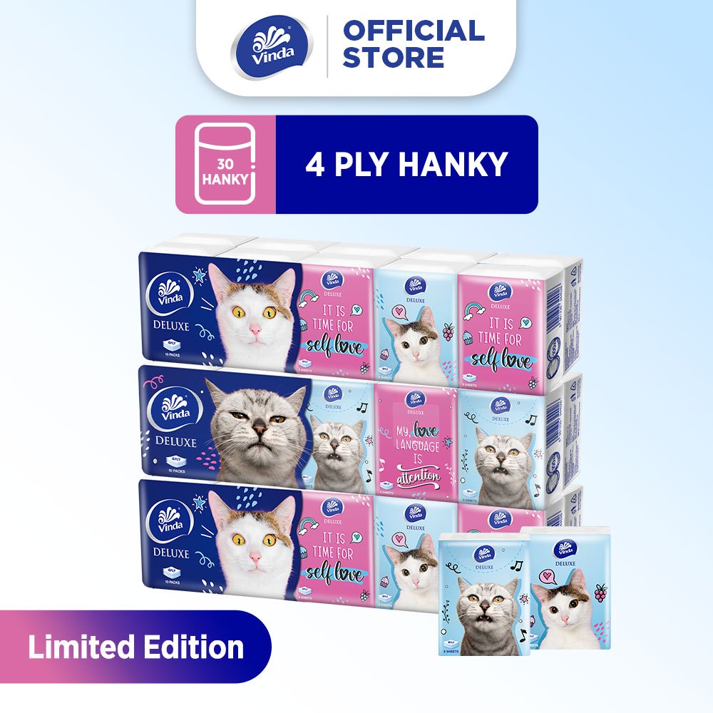 [Carton Deal Of 30] Vinda Deluxe 4 Ply Pocket Hanky Facial Tissue ...