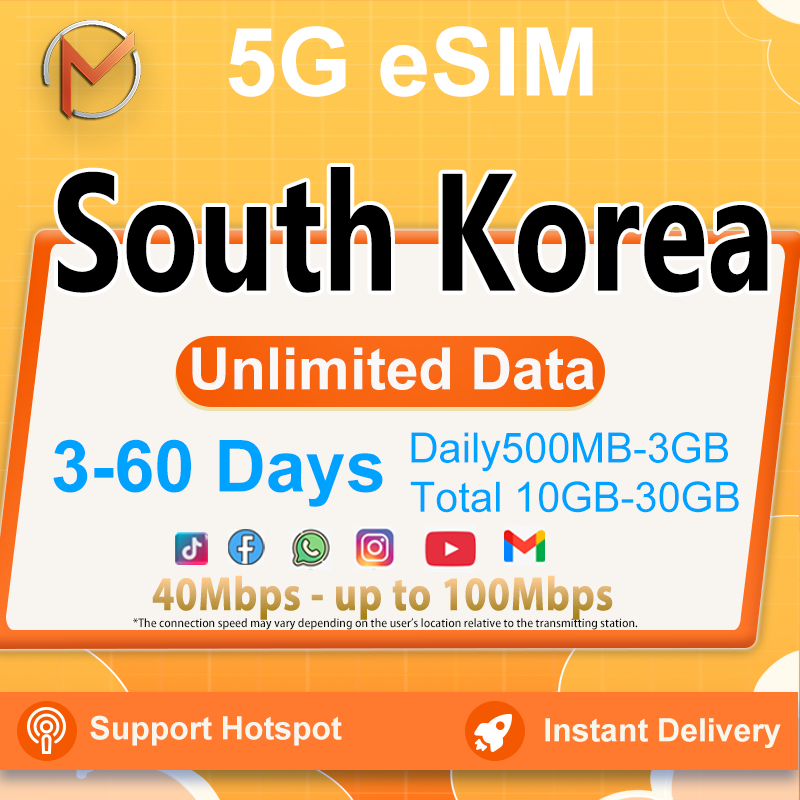 Korea Travel eSim Unlimited Data（SK Telecom 5G）High Speed | Instant Delivery | Local South Korea ...