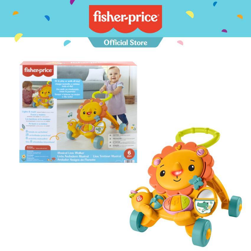 Fisher-Price Musical Lion Walker Infant Toy With Lights And Sounds For ...