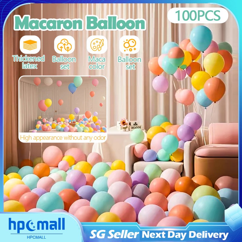 【SG Stock】100PCS Colourful Balloons Macaron Balloon Party Balloon For ...