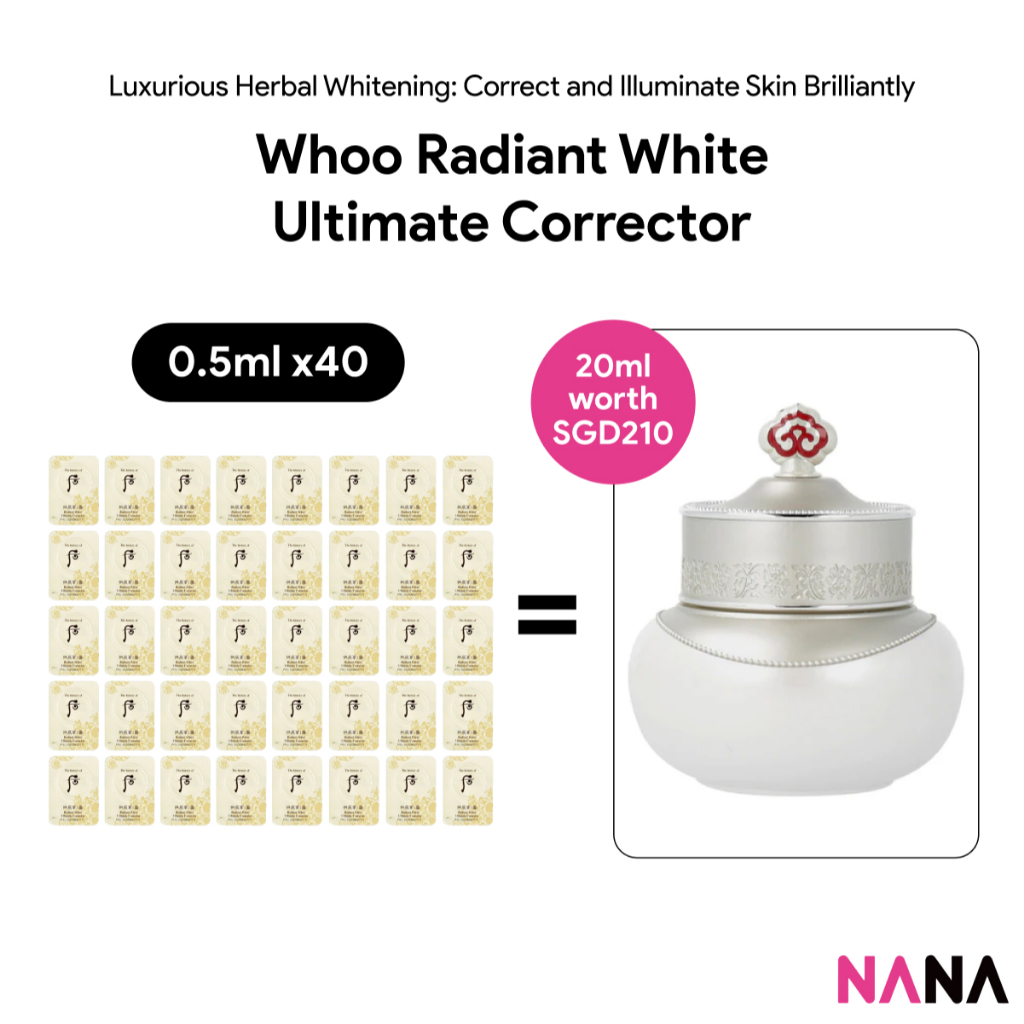 Whoo Radiant White Ultimate Corrector Sample Pack (0.5ml x 40/10/5 ...