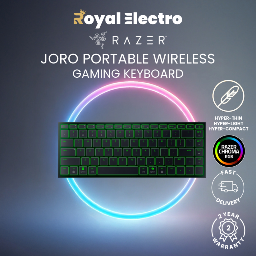 Razer Joro Portable Wireless Ultra Compact 75% RGB Gaming Keyboard ...