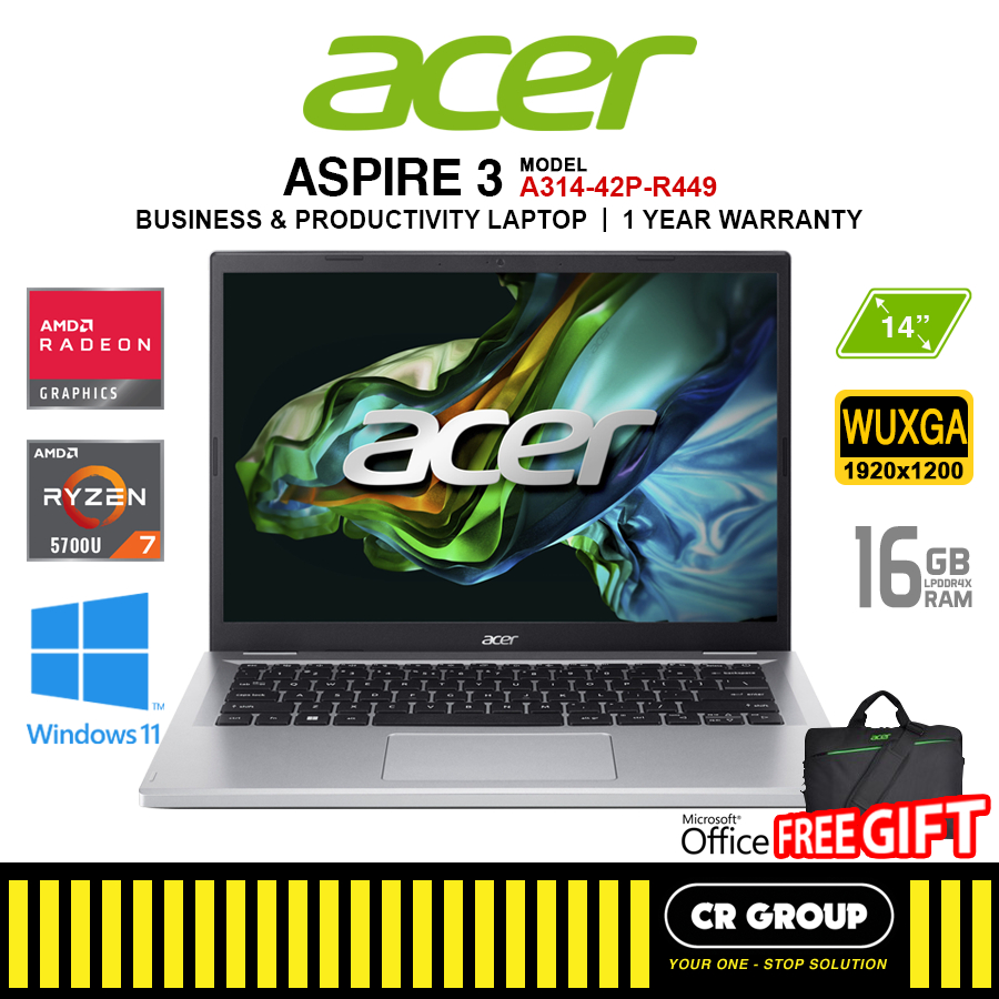 Acer Aspire 3 A314-42P-R449 - AMD Ryzen 7-5700U(8C) - AMD Radeon ...