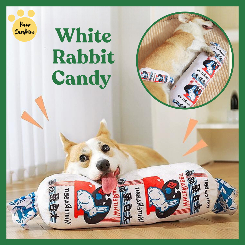 [SG] White Rabbit Candy Pet Dog Cat Pillow Plush Toy | Shopee Singapore