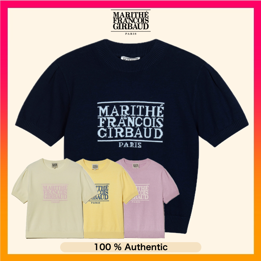 MARITHE FRANCOIS GIRBAUD W Classic Logo Half Knit Women's Knit T-Shirt - 4 Colors (2025 New ...