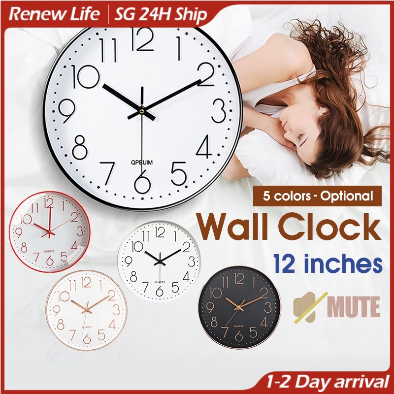【SG Stock】30cm Japan Wall clock Digital Quartz Silent Minimalist Design ...