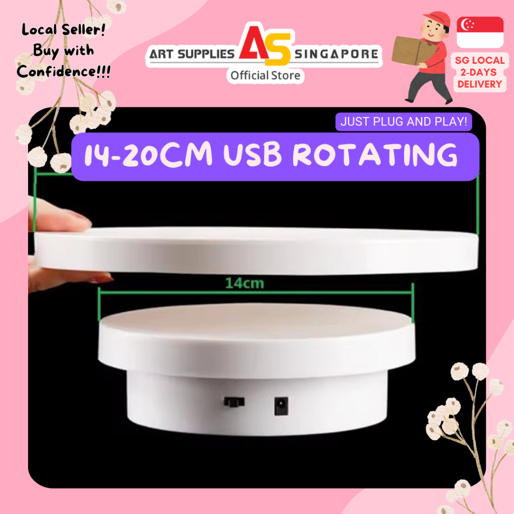 (SG STOCK) USB Motorized Rotating Display Stand 360° 10kg Load ...
