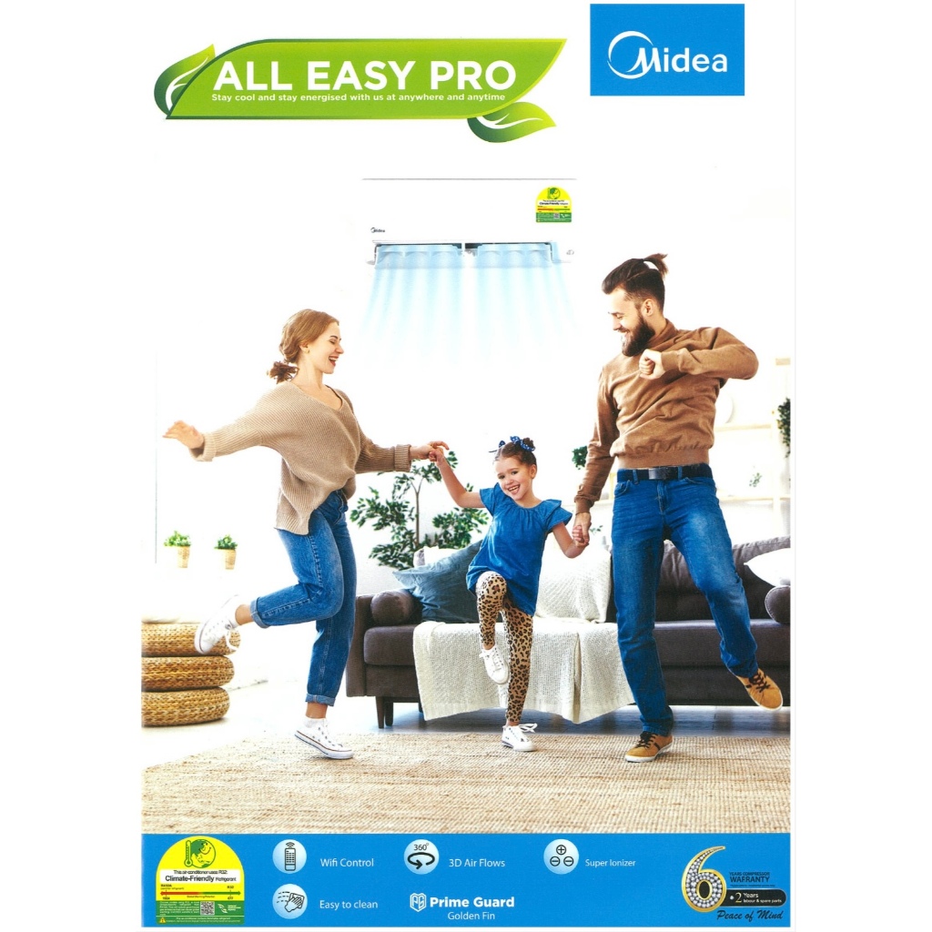 MIDEA Multi Split 5ticks R32 Gas All Easy Pro Inverter Wall Mounted Air ...