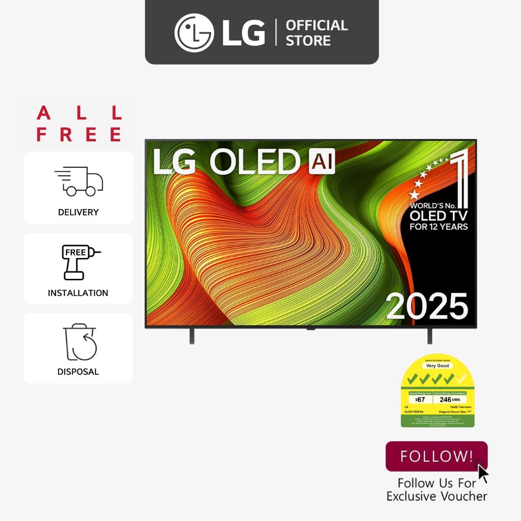 [New] LG OLED AI OLED77B5PSA 77" 4K Smart TV | α8 AI Processor 4K Gen2 | Dolby Vision | Shopee ...
