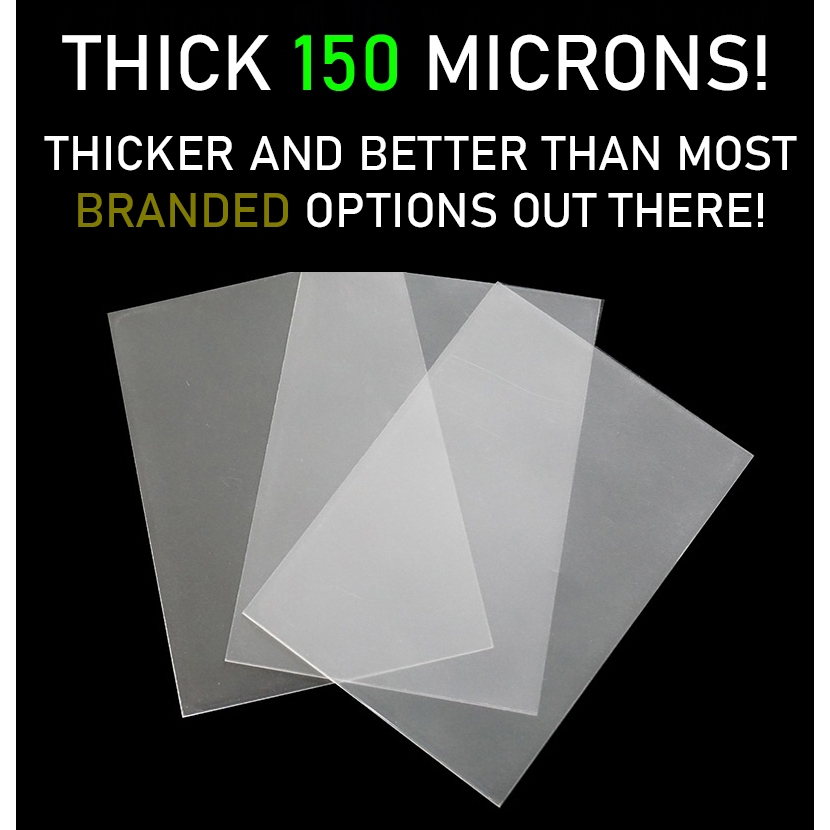 (SG) 100pcs Thick Clear Card Sleeves High Quality 150 Microns | TCG ...