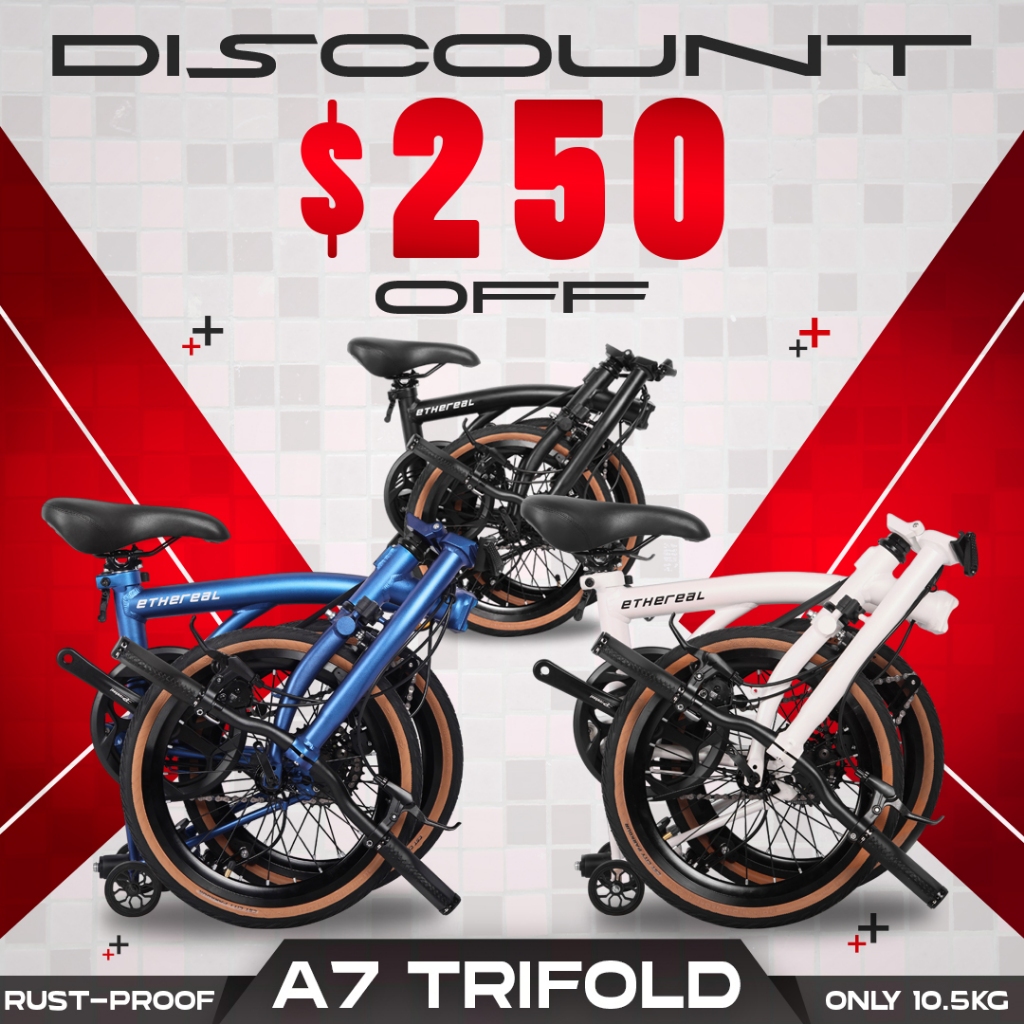 ‍️ Singapore - Ethereal A7 Trifold Folding Bike – Ultra Lightweight 10 ...