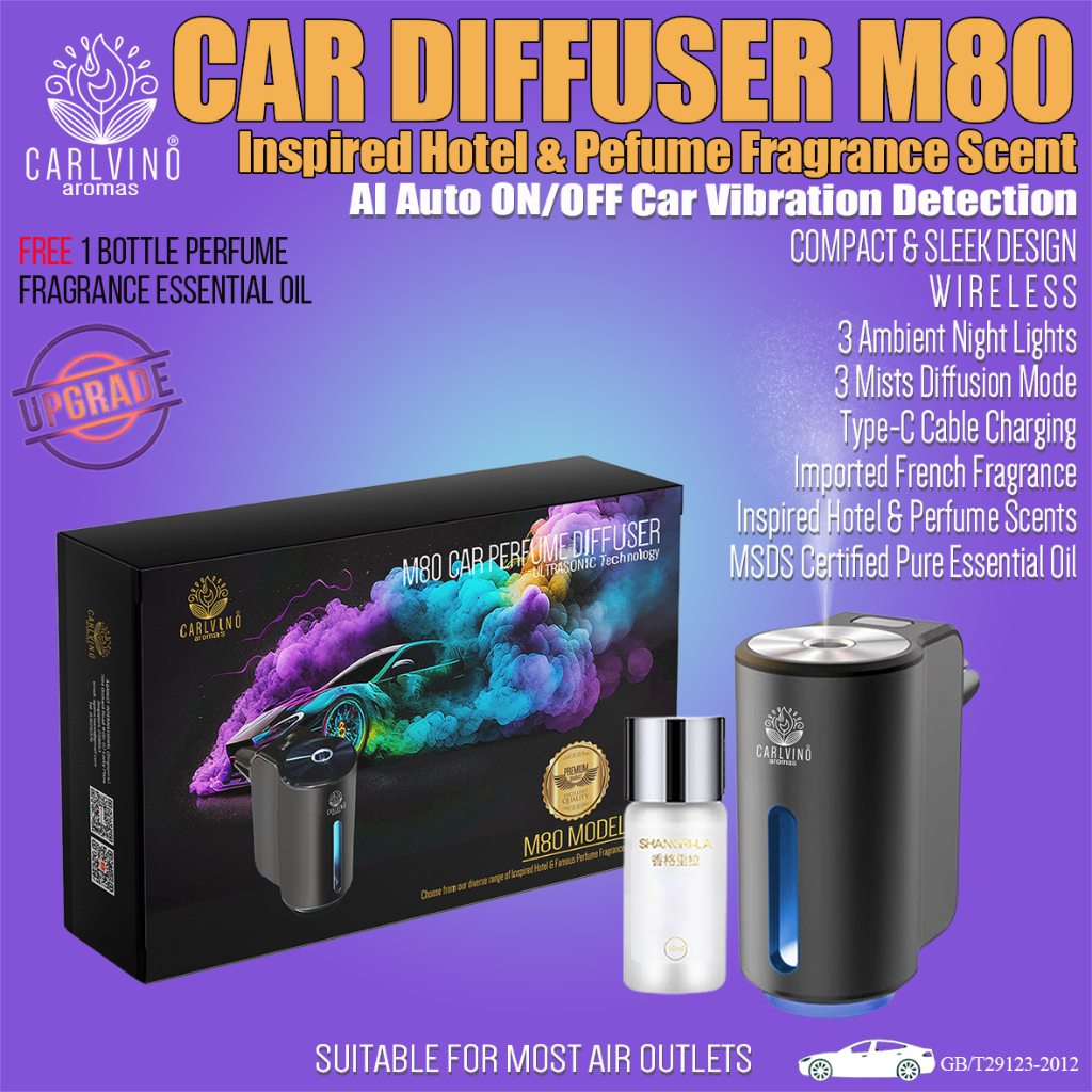 M80 CAR DIFFUSER SET WITH AUTO ON/OFF VIBRATION DETECTION (FREE 1 ...
