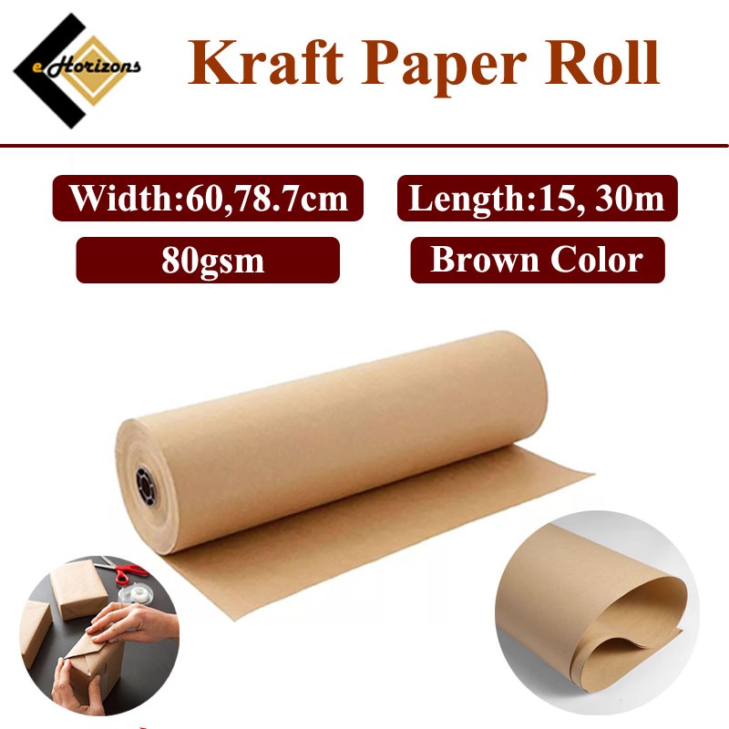 80gsm Brown Kraft Paper Roll Gift Wrapping Party Decoration Bouquet ...