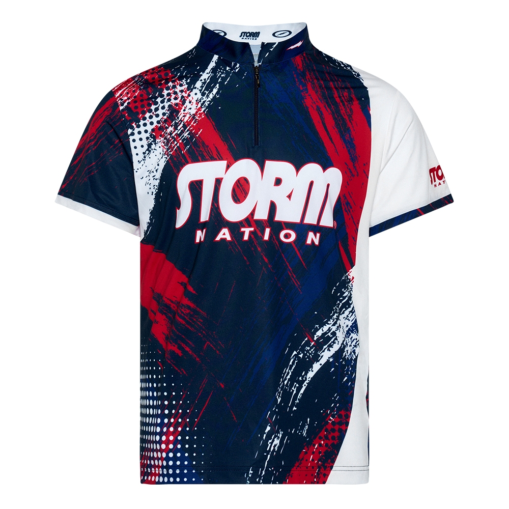 Storm 2025 New Edition Bowling Jersey T-shirts ST-BE-04 (Navy/Red ...