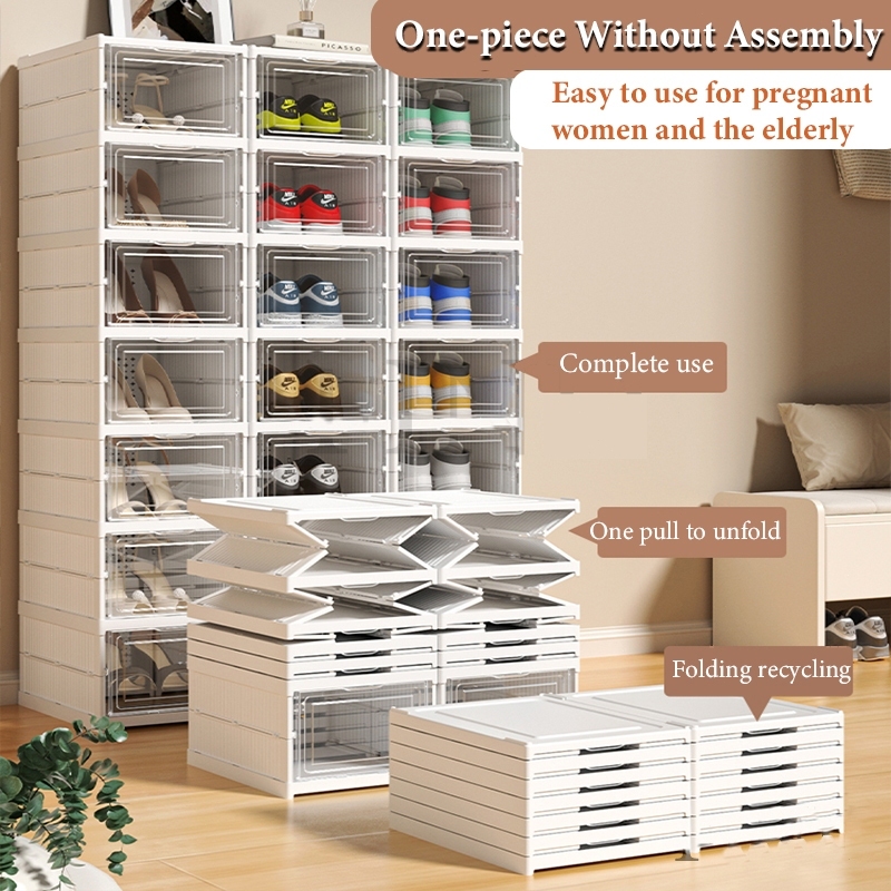 Foldable Shoe Box Shoe Rack Organizer shoe storage shoe cabinet Dust ...