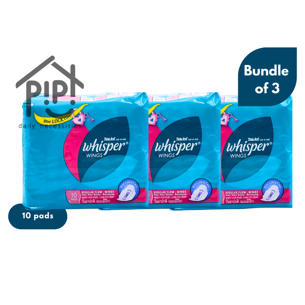 Whisper Regular Flow Wings 3 x 10 pads | Shopee Singapore