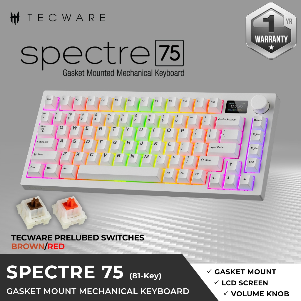TECWARE Spectre 96 / 75 Wired, Wireless Gasket Mounted Mechanical ...