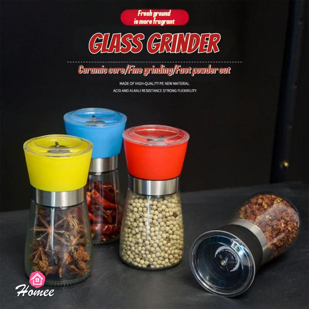 180ml Manual Pepper Grinder&Spice Mill - Kitchen Accessory with Glass ...