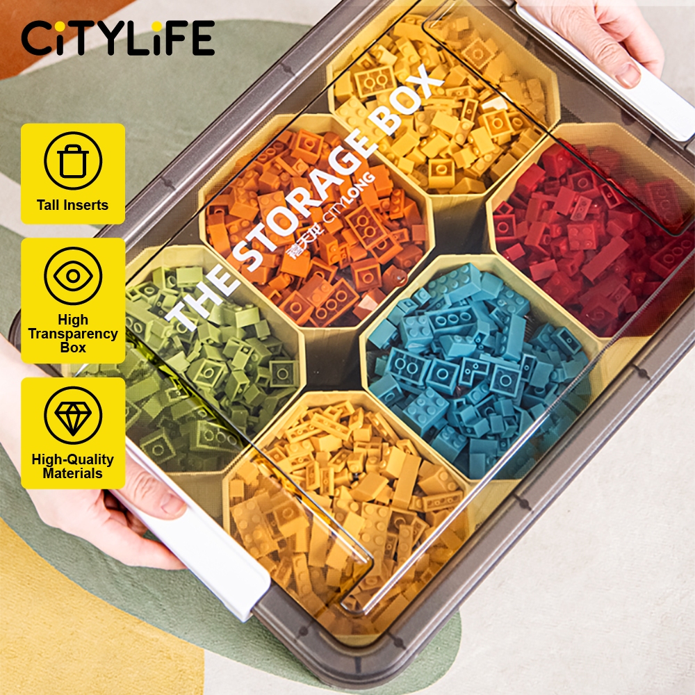Citylife 16L Transparent Organizer Stackable Storage Container Box With ...