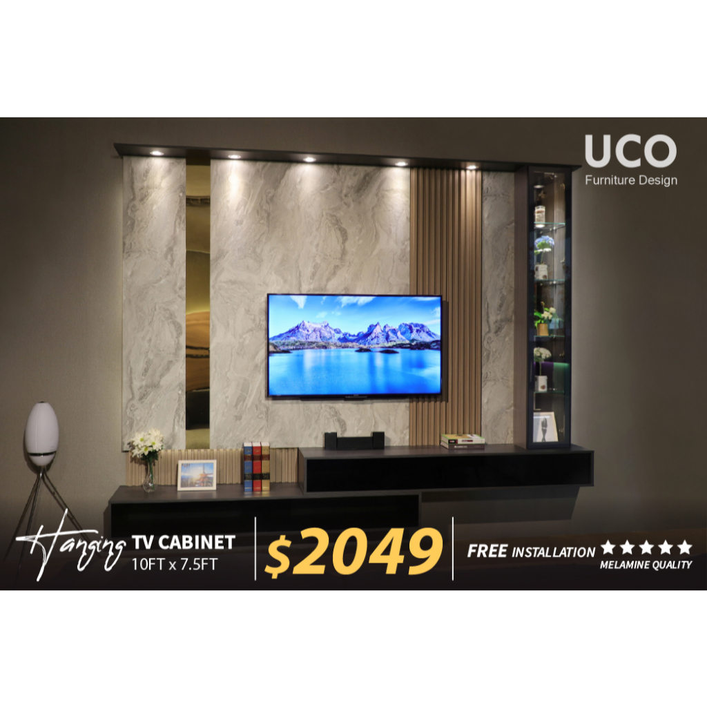 UCO HWTC10 10FT FULL HEIGHT HANGING TV CONSOLE | Shopee Singapore